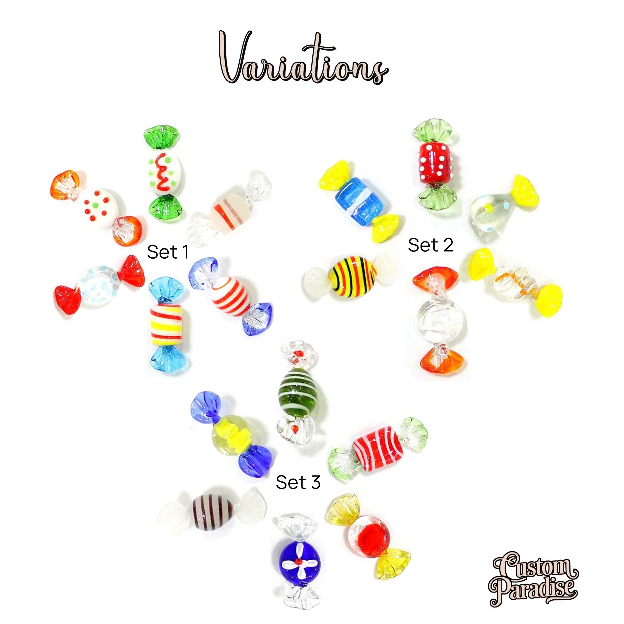 Handmade Glass Candies Decoration in Multi Colors Figurine Candy ...