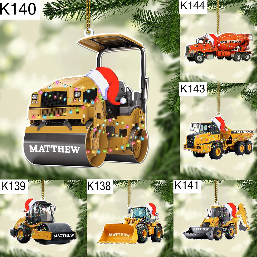 Custom Name Rollers Truck Shape Christmas Flat Ornament - Etsy