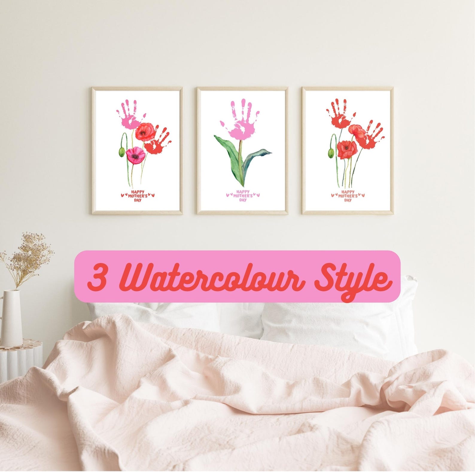 Mother's Day Handprint Craft Printable | DIY Flower Bouquet Art | Kids ...