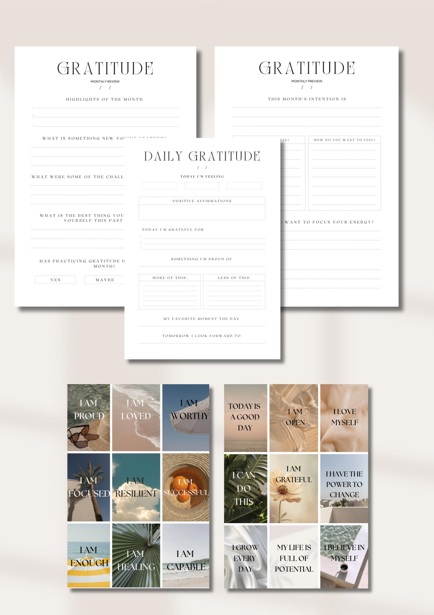 Gratitude Journal Digital PDF Download | Daily Reflection Positivity ...
