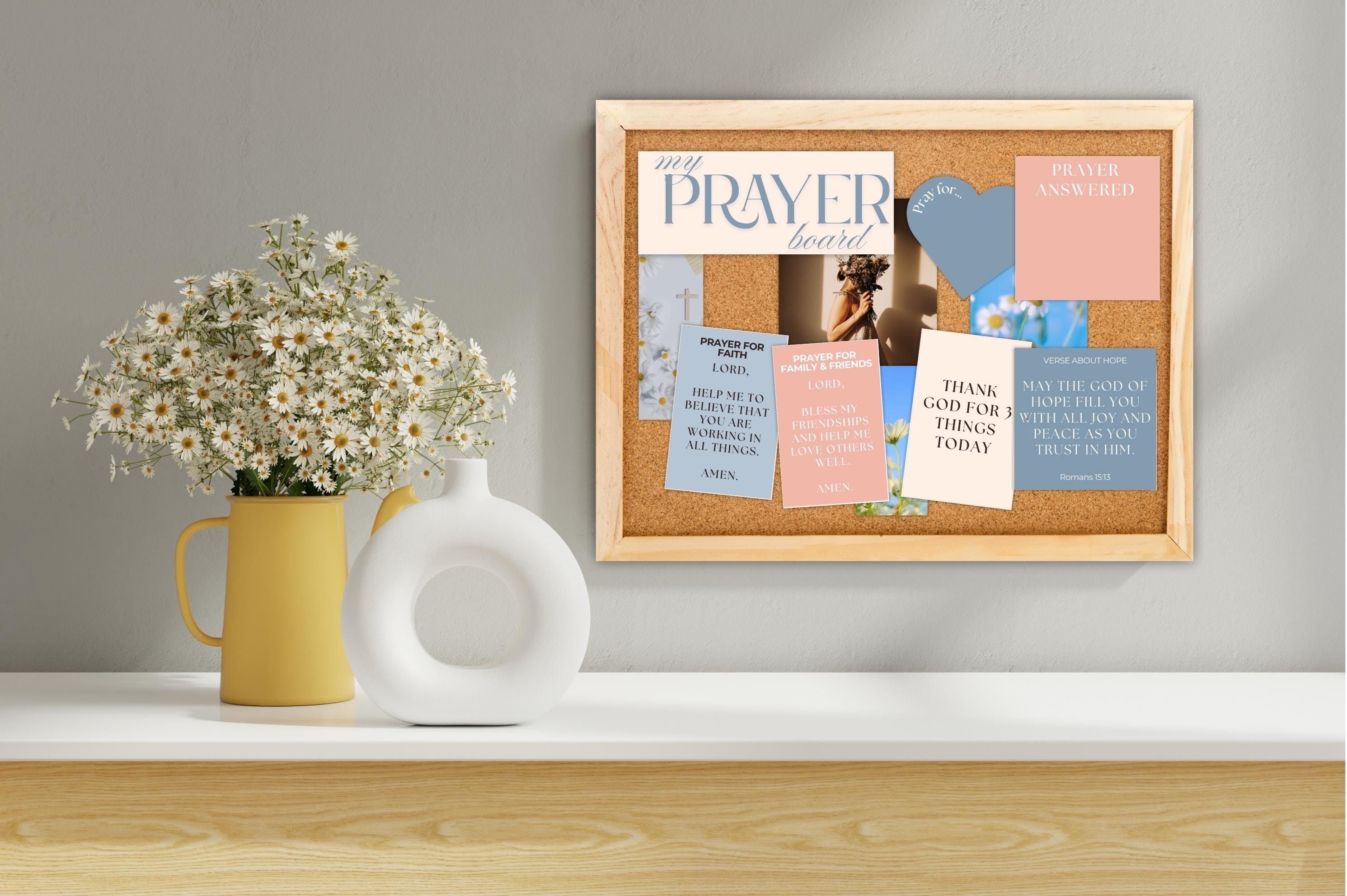 Christian Prayer Board Kit: Bible Verse Cards, Prayer Prompts (digital ...