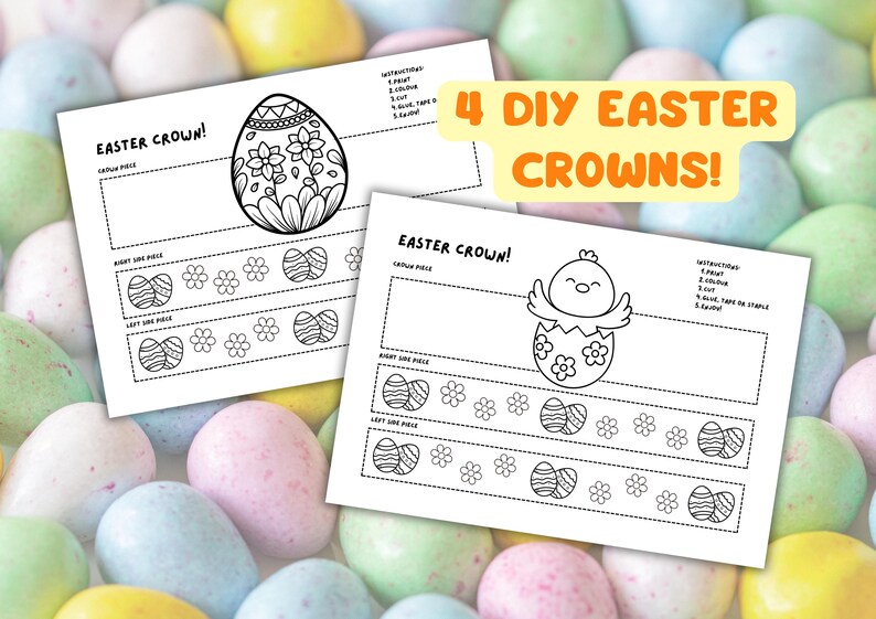 Easter Kids Activity Bundle - Printable Easter Crowns, Coloring Pages ...