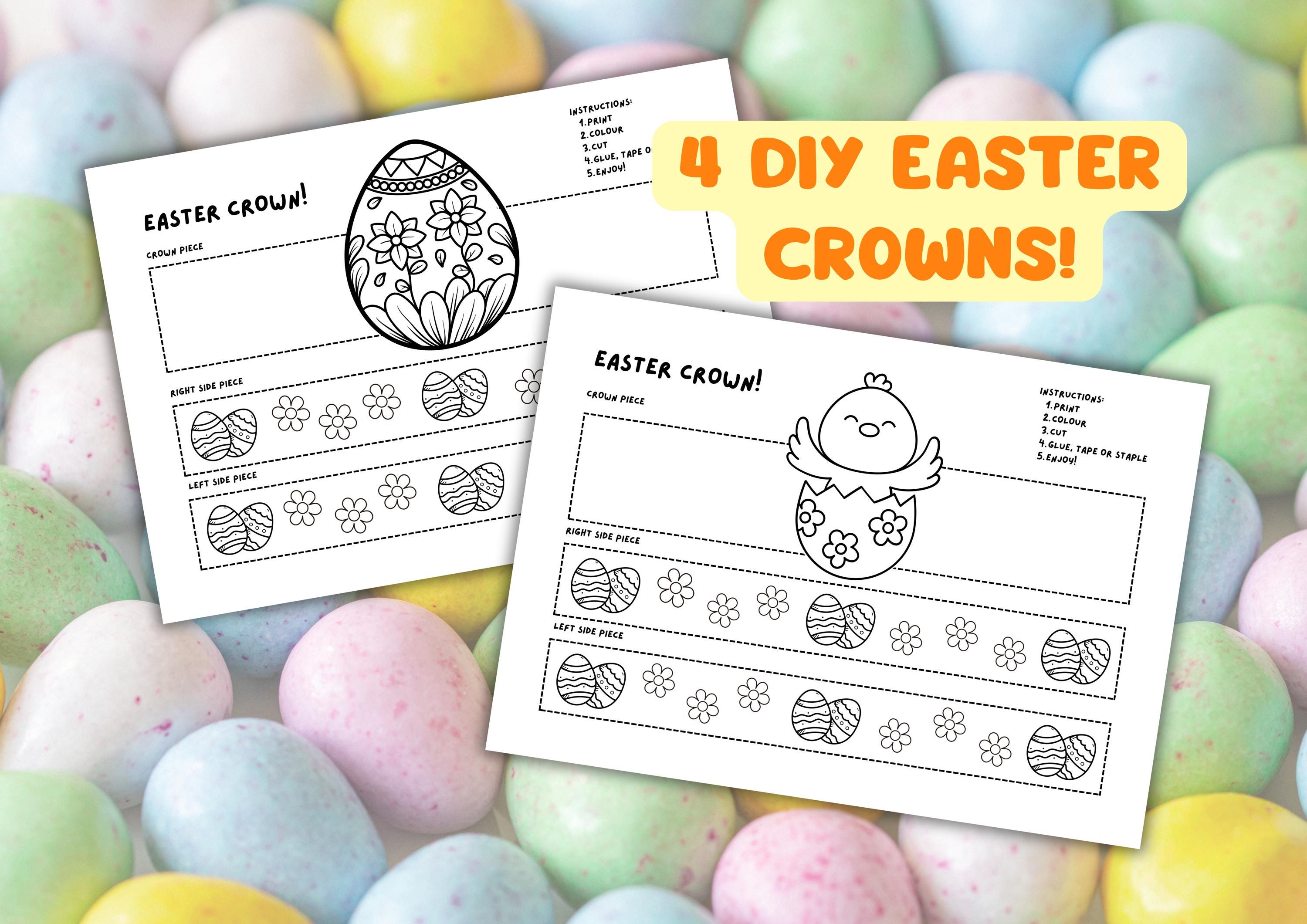 Easter Kids Activity Bundle - Printable Easter Crowns, Coloring Pages ...