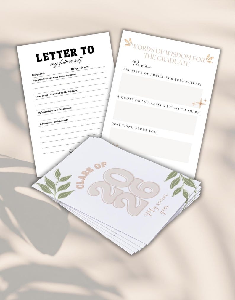 Senior Year Memory Book & Letter to Future Self | Graduation Advice ...
