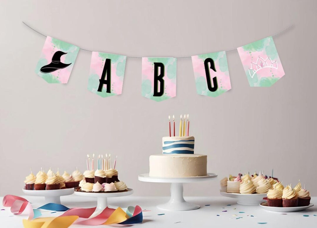 A5 Wicked Movie Inspired DIY Party Banner PDF Instant Download ...