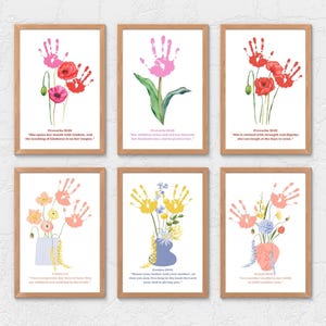 Mother's Day Handprint Craft Printable | Bible Verses | DIY Flower ...