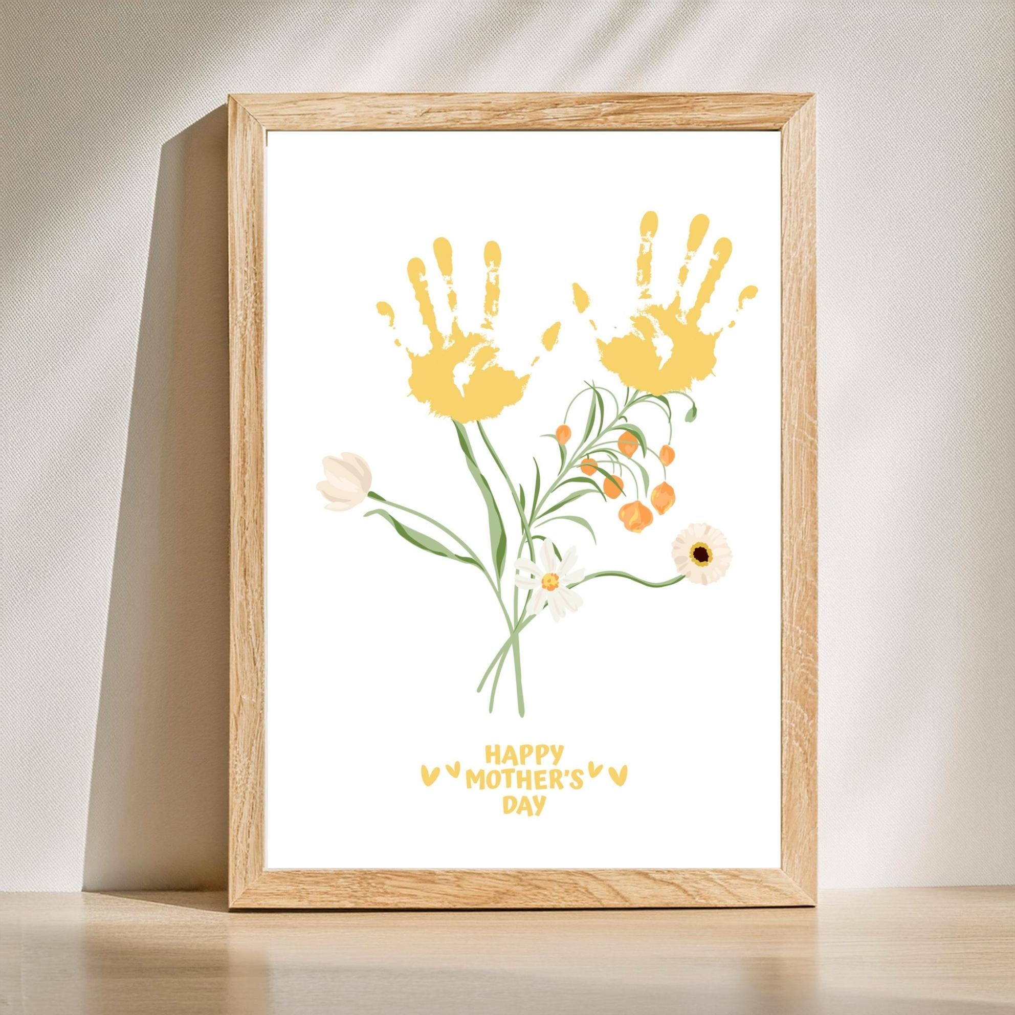 Mother's Day Handprint Craft Printable | DIY Flower Bouquet Art | Kids ...