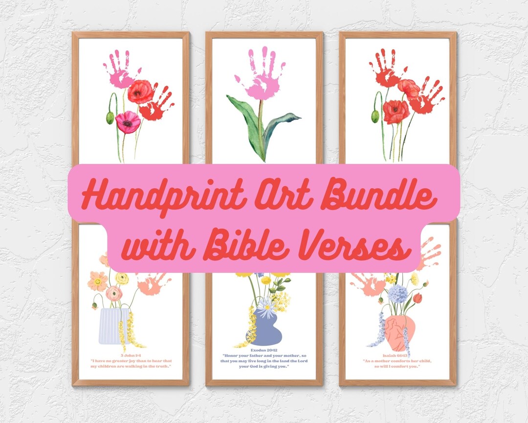 Handprint Craft Printable | Bible Verses | DIY Birthday Gift for Mom ...