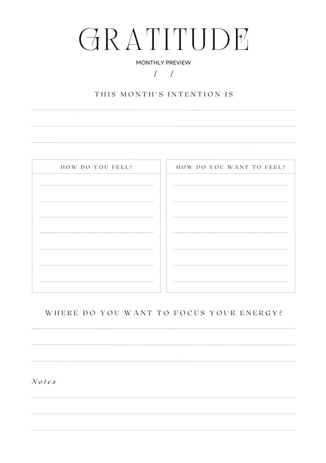 Gratitude Journal Digital PDF Download Daily Reflection Positivity ...