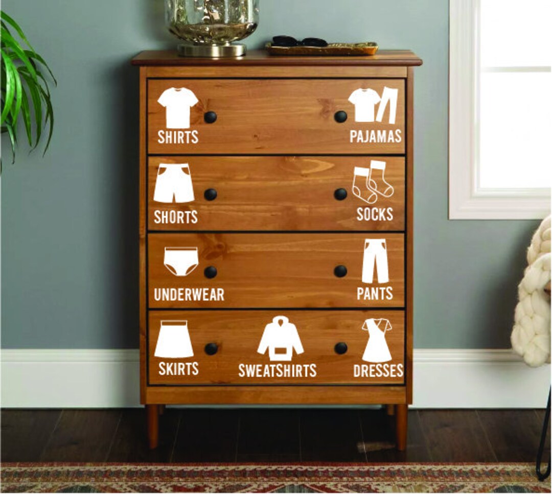 Dresser Decal Labels Clothing Labels Dresser Labels Kids Labels Drawer ...