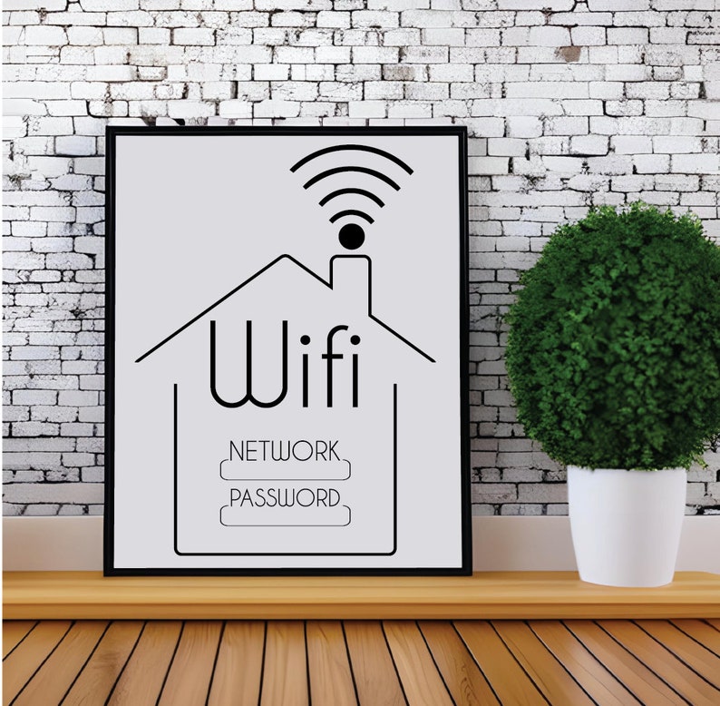 WIFI Password Sign Template - Etsy