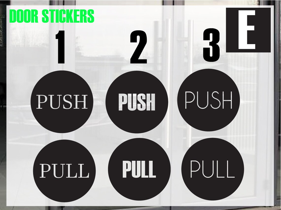PUSH PULL Stickers for Door - Etsy