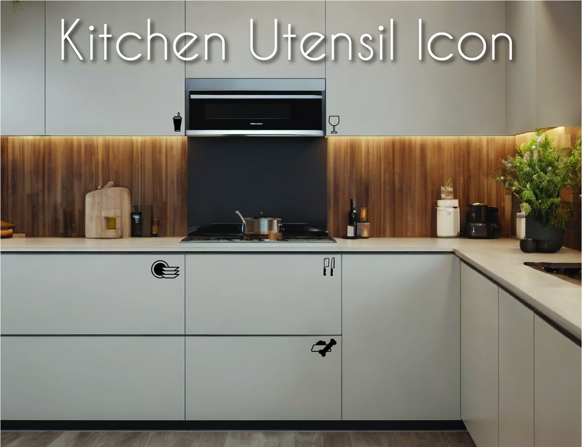 Kitchen Utensil Decals, Kitchen Organizing Labels, Kitchen Icons ...