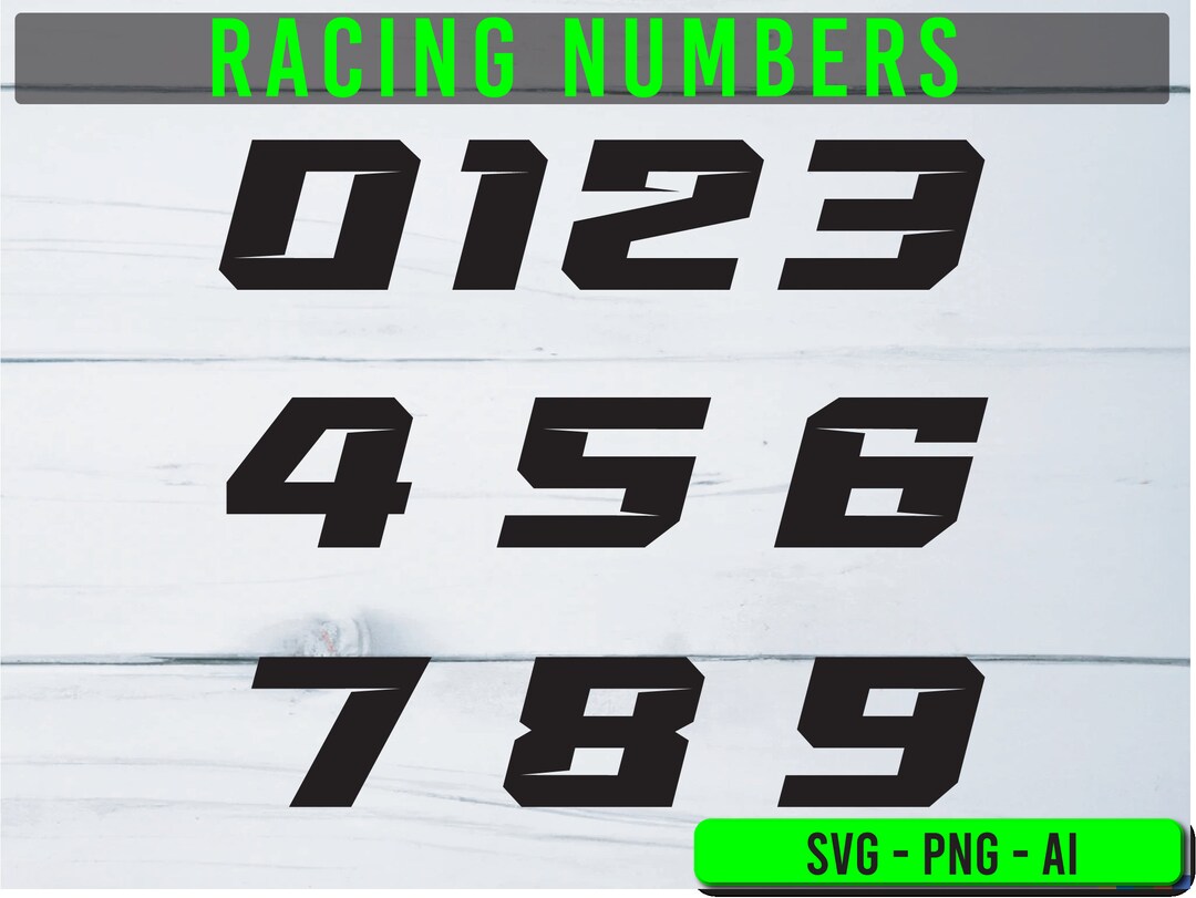 Racing Numbers SVG - Etsy