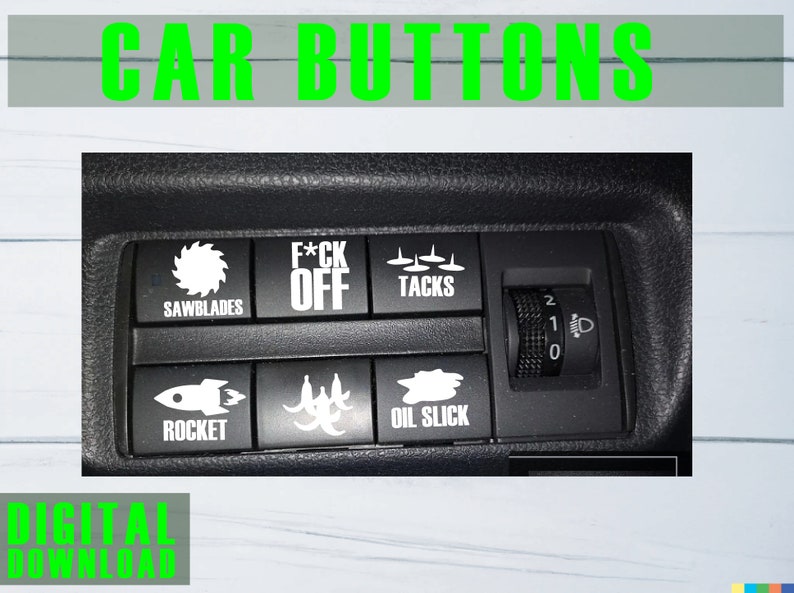 Funny Car Buttons SVG Digital File - Etsy