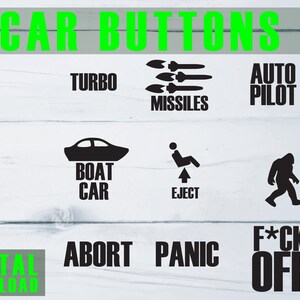 Funny Car Buttons SVG Digital File - Etsy