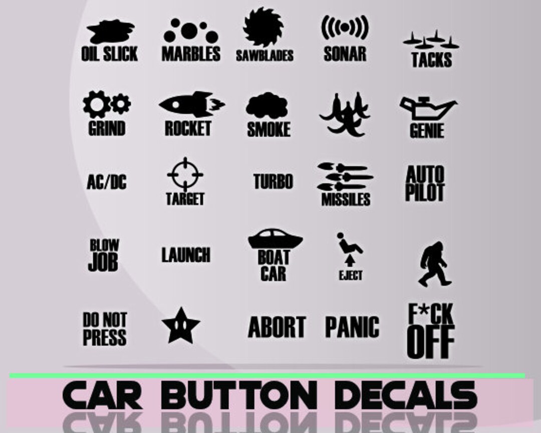 Car Button Decals, 25 Stickers - Etsy
