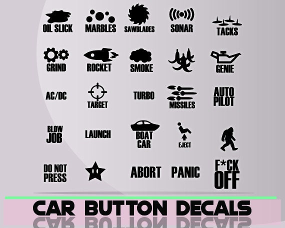 Car Button Decals, 25 Stickers - Etsy