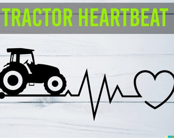 Tractor Heartbeat Svg, Tractor Ekg Pulse Design, Farm Cricut, Farm Life ...