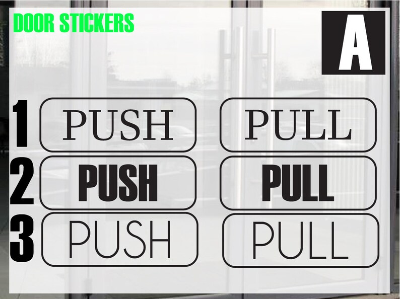 PUSH PULL Stickers for Door - Etsy PUSH PULL Stickers for Door - Etsy