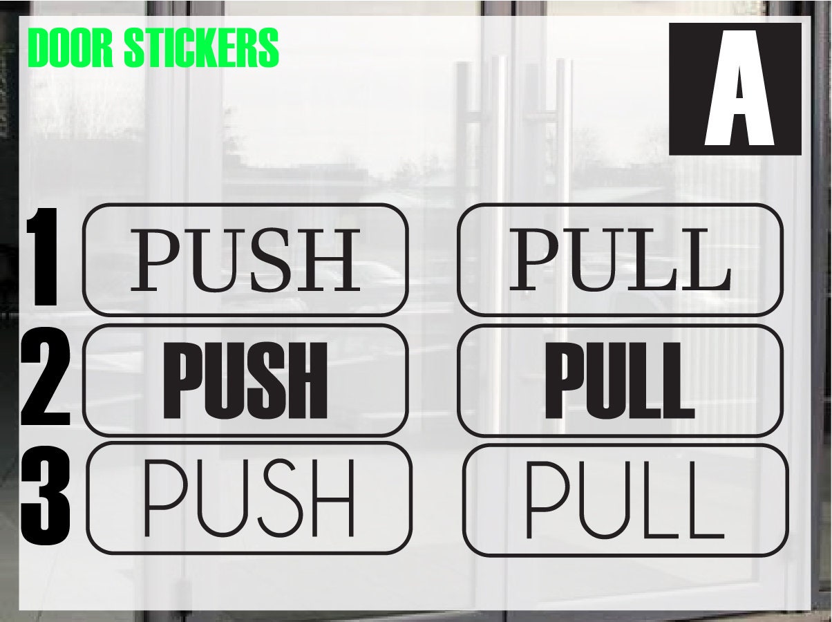 PUSH PULL Stickers for Door - Etsy