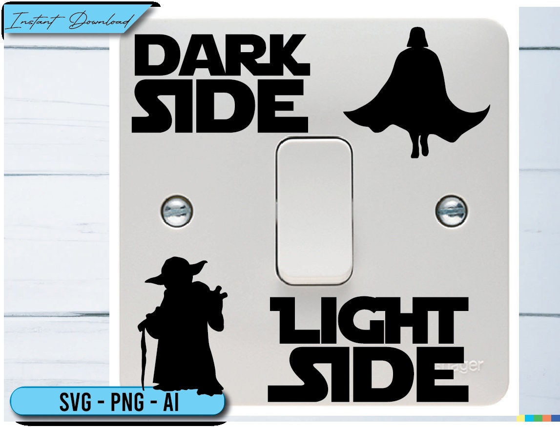 Light Side Dark Side Light Switch Sticker Digital File - Etsy