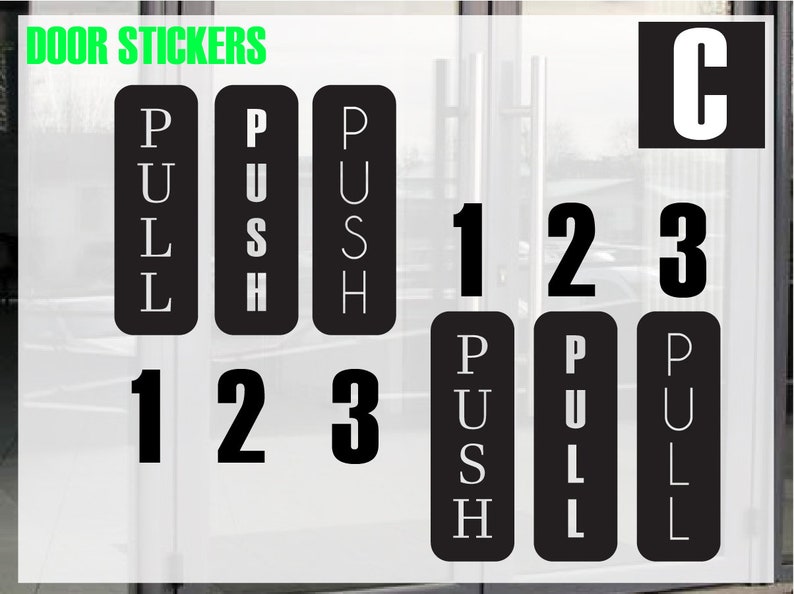 PUSH PULL Stickers for Door - Etsy PUSH PULL Stickers for Door - Etsy