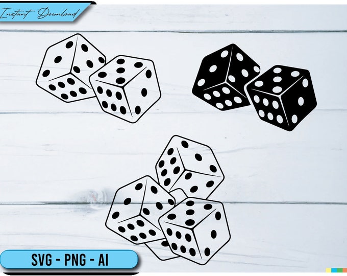 Two Dice SVG, Dice SVG, Black Dice SVG - Etsy