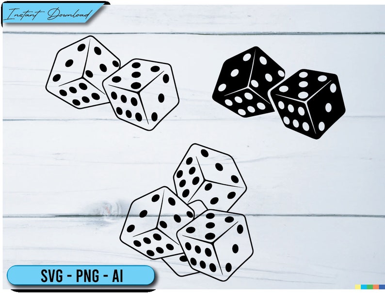 Two Dice SVG, Dice SVG, Black Dice SVG - Etsy Australia