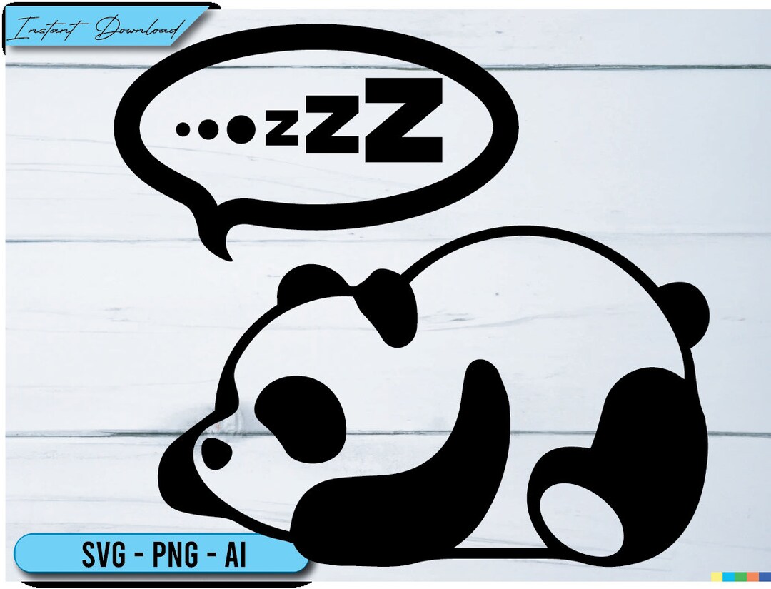 Sleeping Panda SVG - Etsy