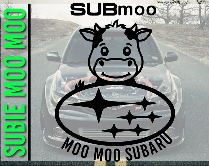 Subie Moo Moo Decal Stickers - Etsy