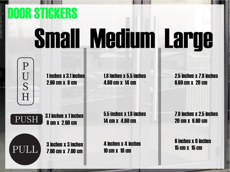 PUSH PULL Stickers for Door - Etsy PUSH PULL Stickers for Door - Etsy