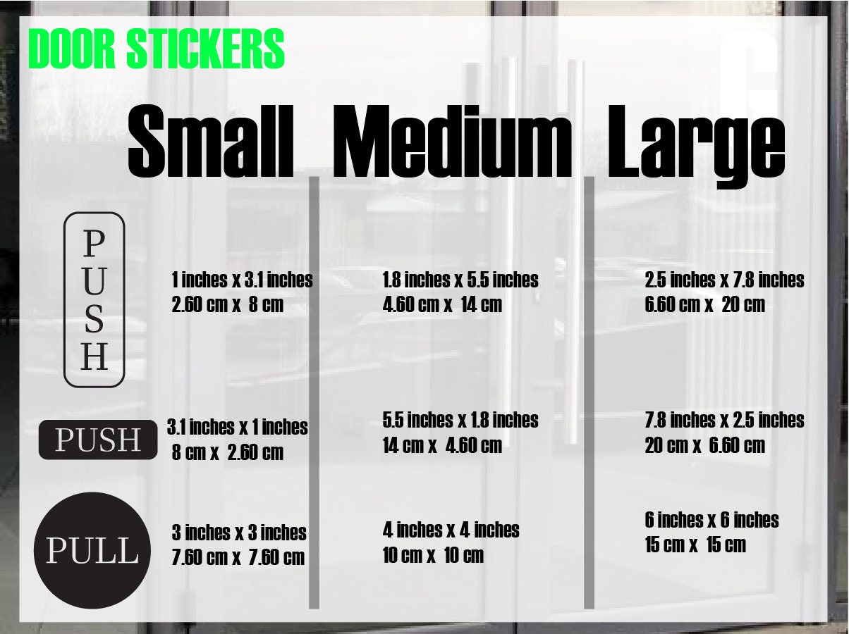 PUSH PULL Stickers for Door - Etsy