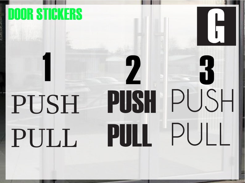 PUSH PULL Stickers for Door - Etsy
