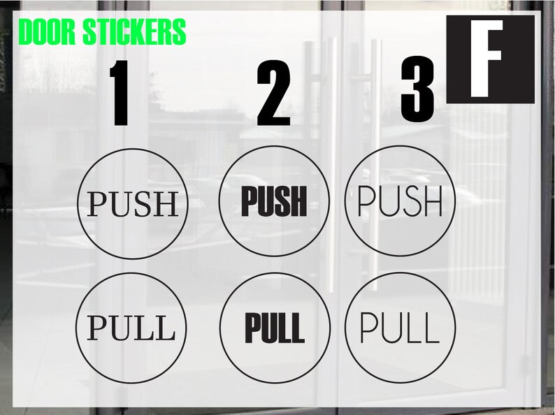 PUSH PULL Stickers for Door - Etsy PUSH PULL Stickers for Door - Etsy