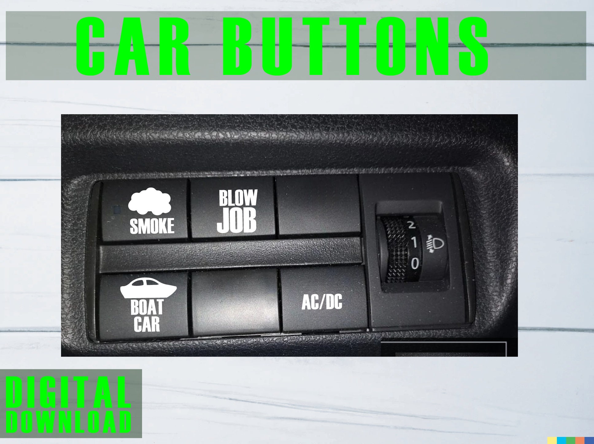 Funny Car Buttons SVG Digital File - Etsy