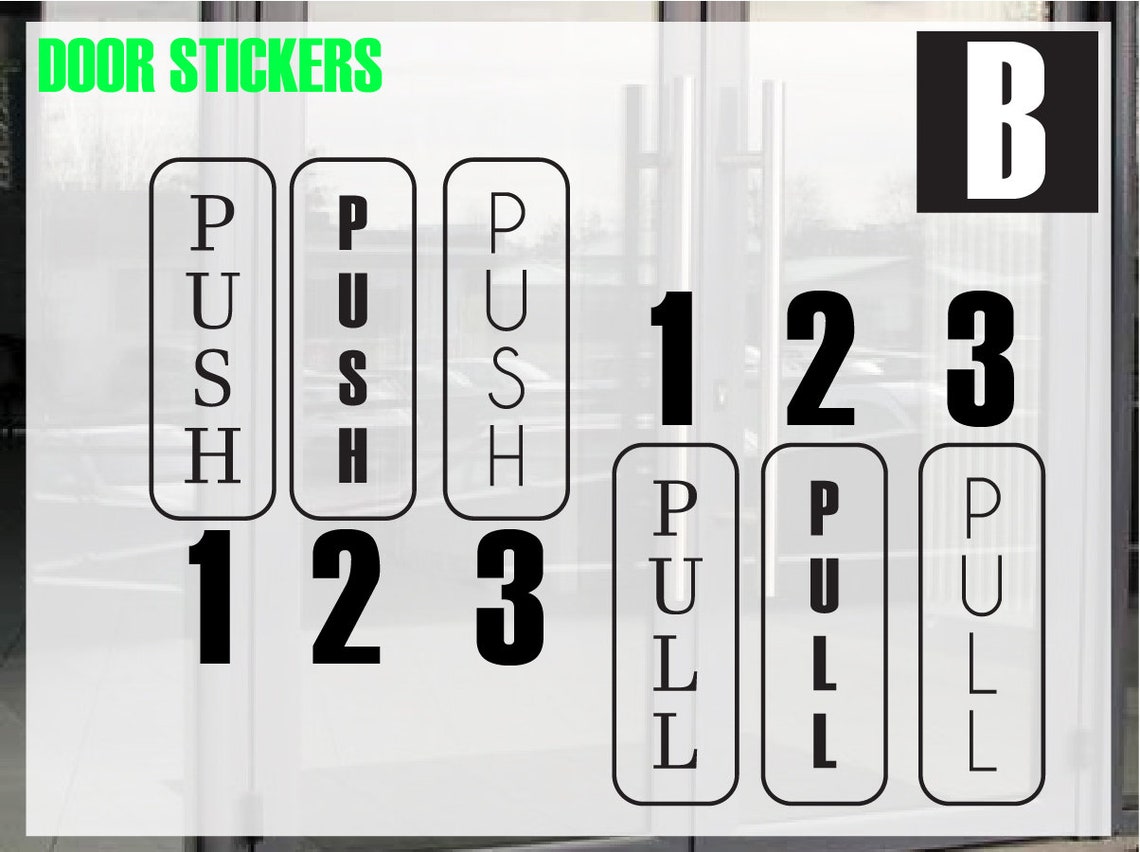 PUSH PULL Stickers for Door - Etsy