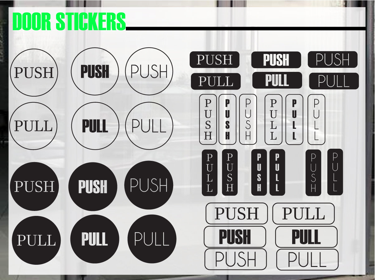 PUSH PULL Stickers for Door - Etsy