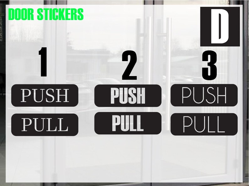 PUSH PULL Stickers for Door - Etsy