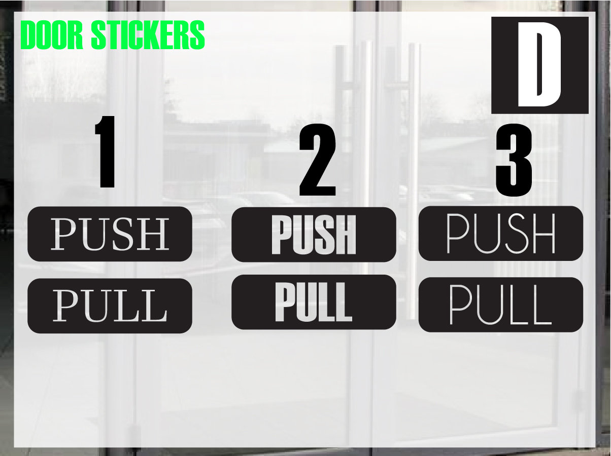 PUSH PULL Stickers for Door - Etsy