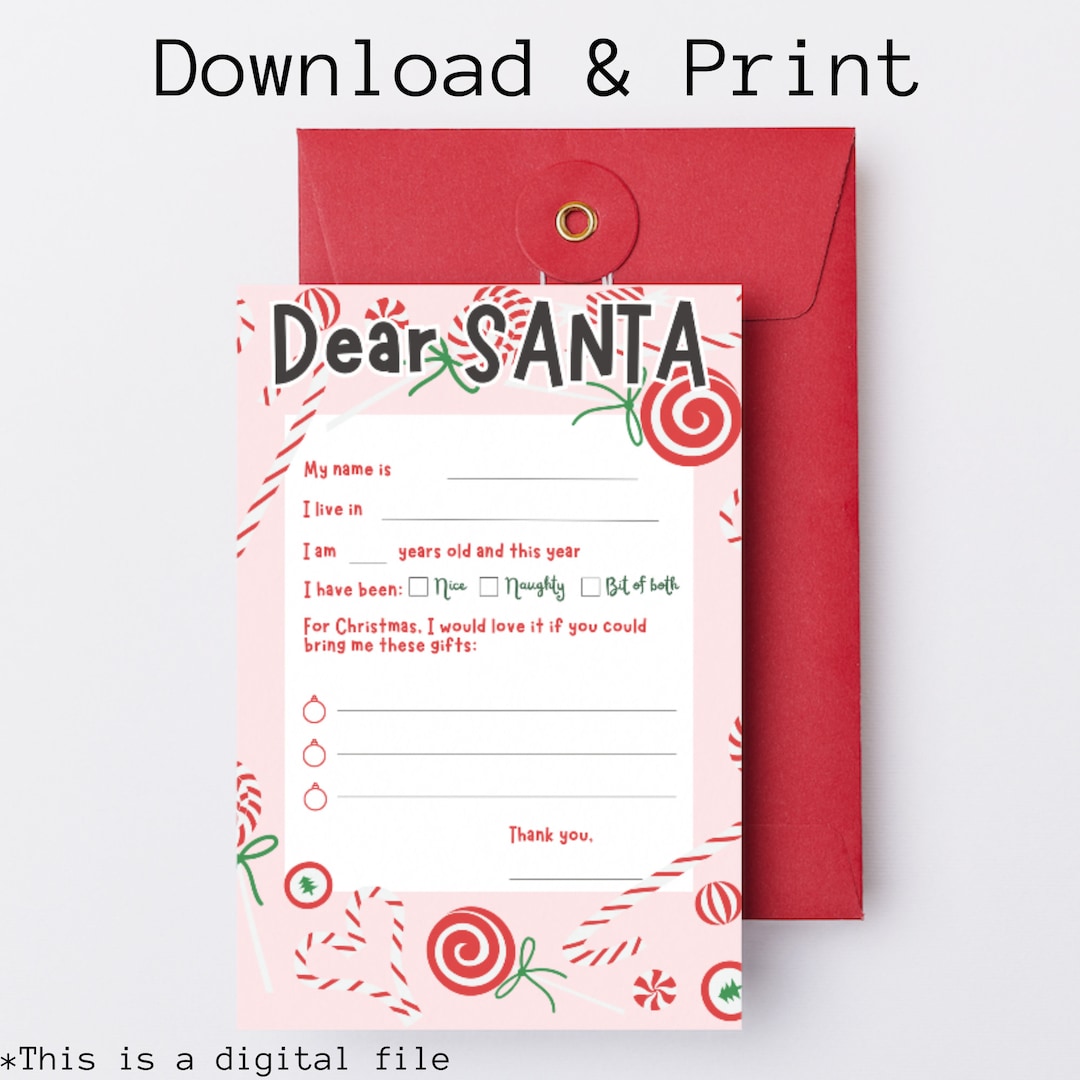 Santa Letter From Kids to Dear Santa Letter This is My Christmas ...