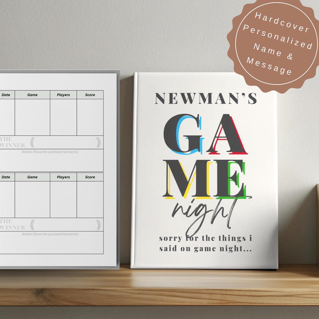 Game Night Score Book Personalized Family Game Gift Phase 10 Card Game ...