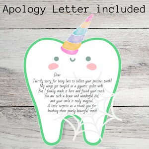 Tooth Fairy Printable Letter of Apology Tooth Fairy Late Sorry Forgot ...