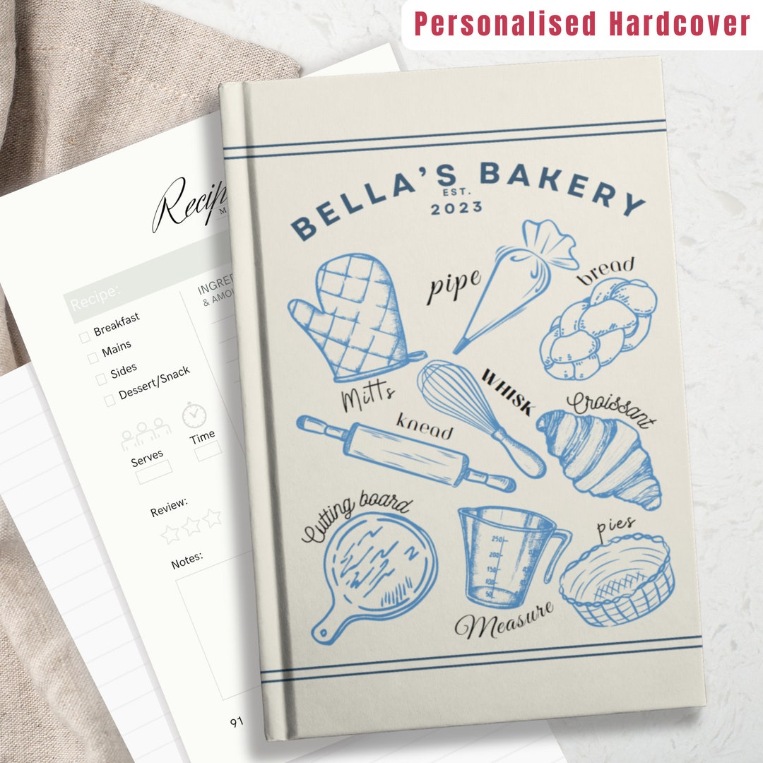 Bread Baking Recipe Book Customised Bake Journal Personalized for Baker ...