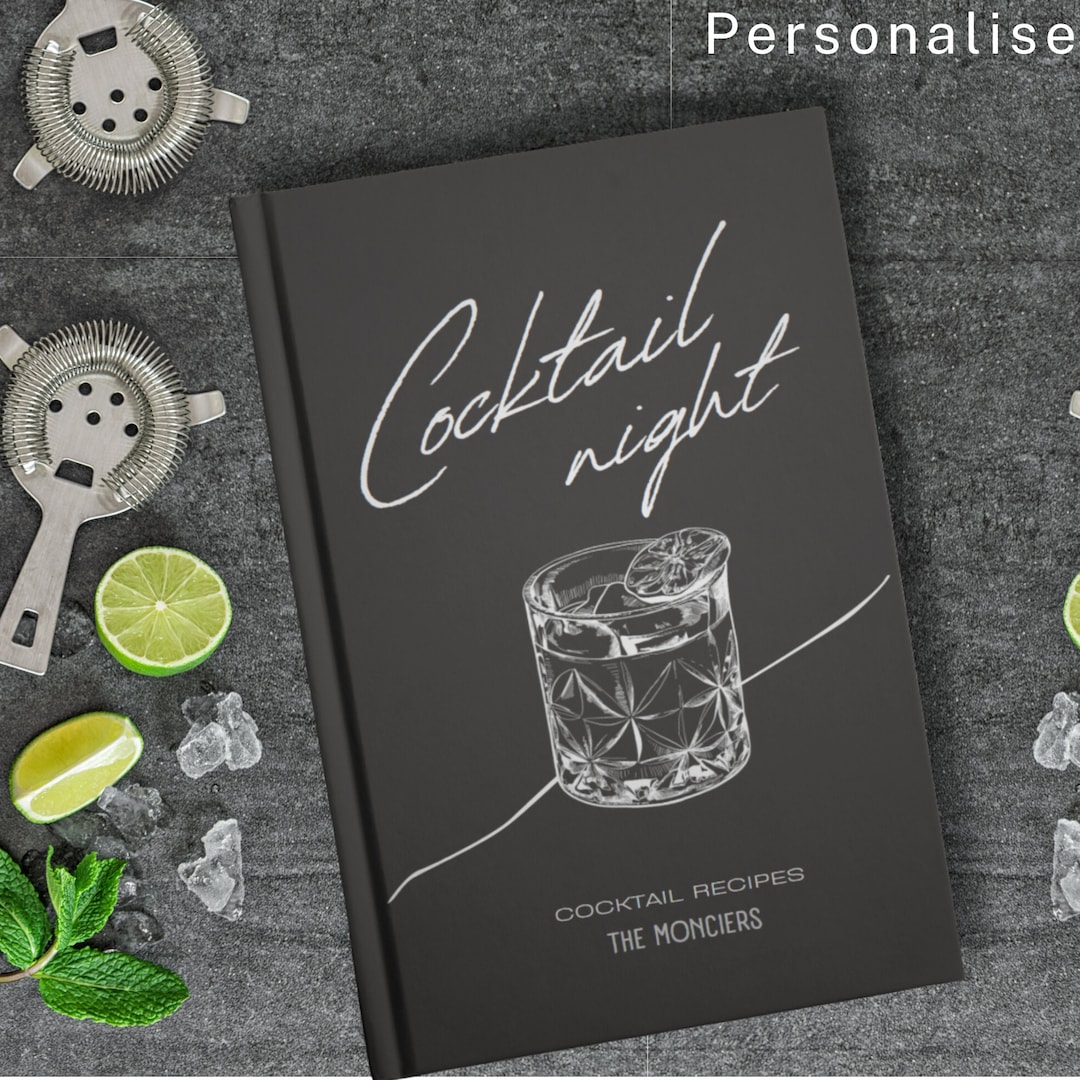 Personalized Cocktail Recipe Book Bourbon Cocktail Party Wedding ...