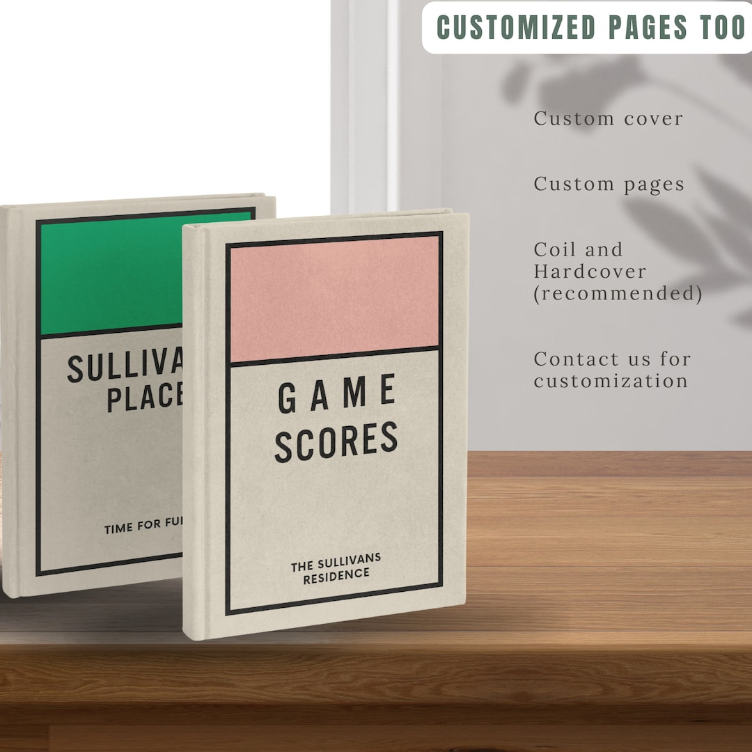 Custom Game Score Book for Game Night Scorekeeper Tracker Record ...