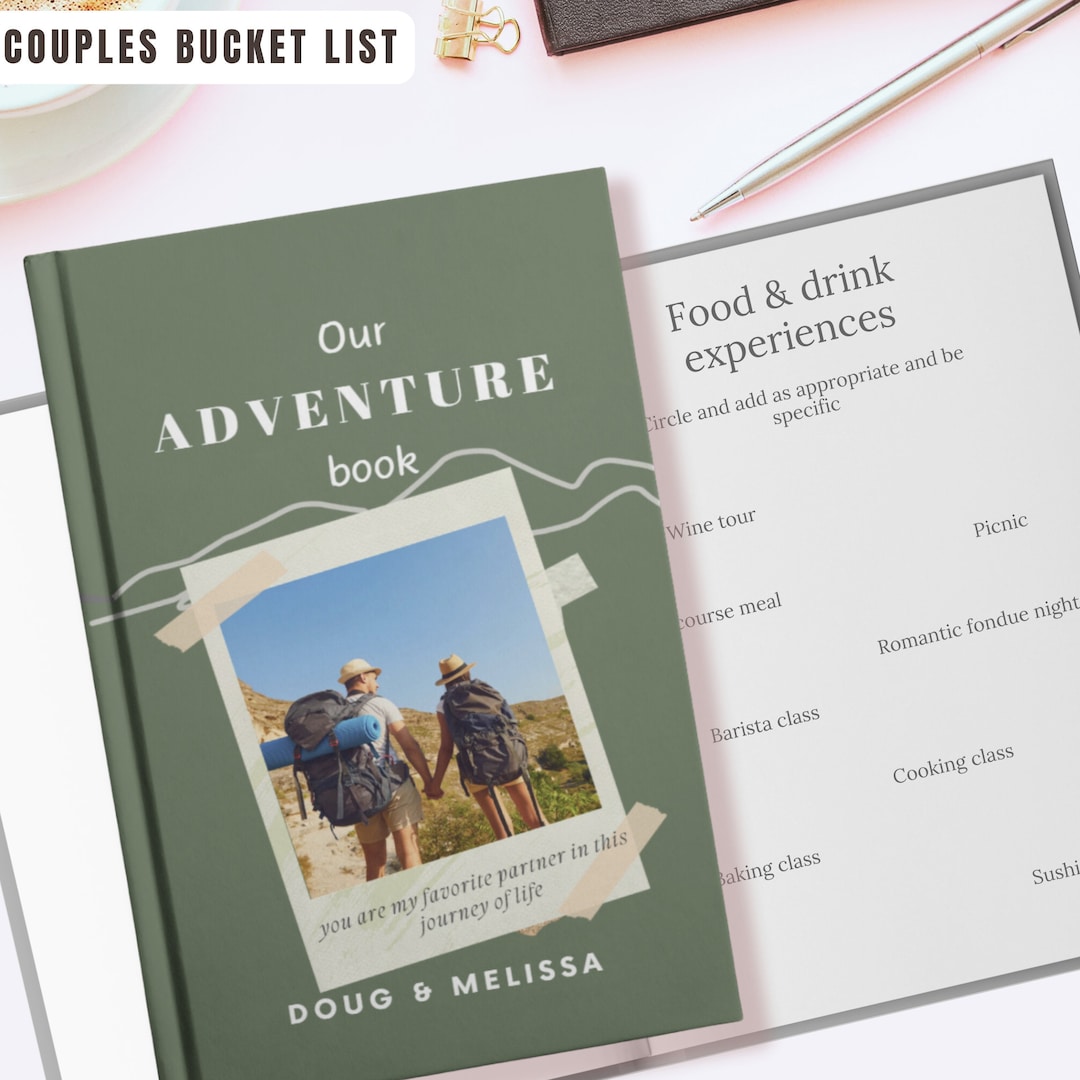 Custom Couple Bucket List Book With Photo for Boyfriend Valentines Gift ...