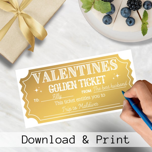Golden Ticket Template - Etsy