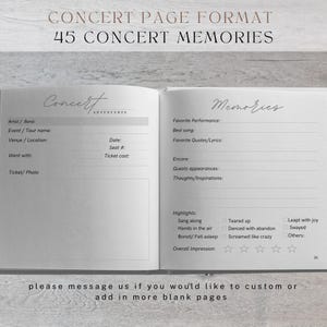 Concert Journal Personalized With Name Live Concert Diary Track Concert ...