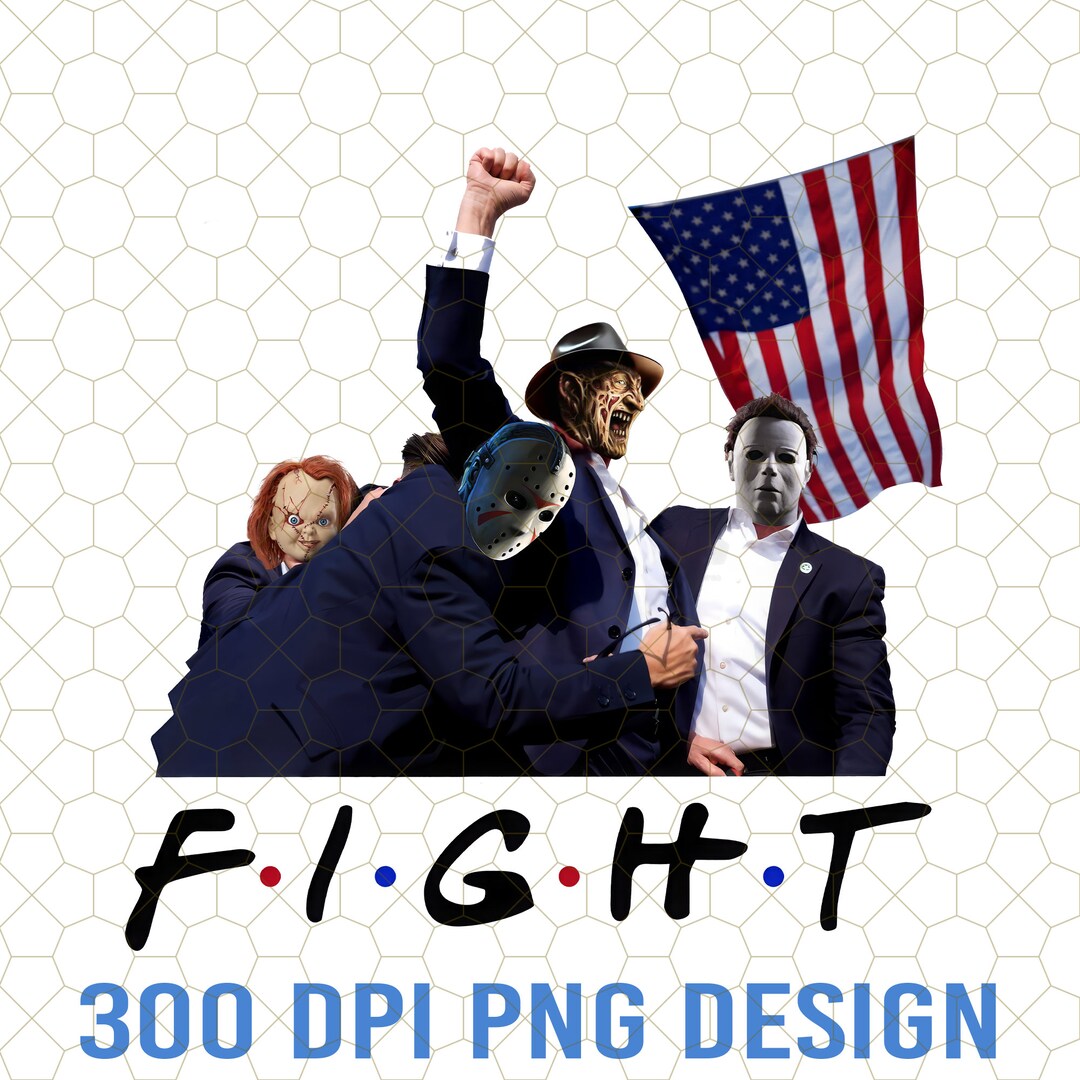 Horror Fight America Flag Halloween Png, Funny Horror Characters Png ...
